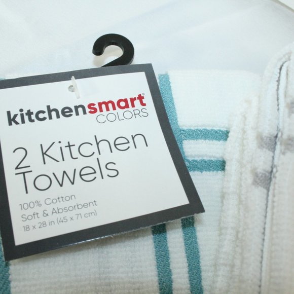 KitchenSmart | Kitchen | Kitchensmart 4pack Kitchen Towels Tealcharcoal ...
